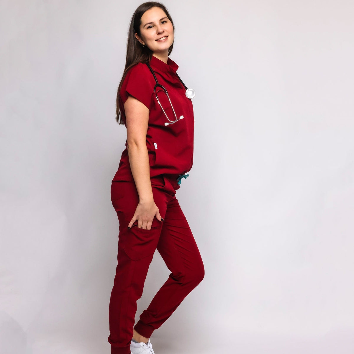 Colossal Scrub Top Burgundy | sigmascrubs.com